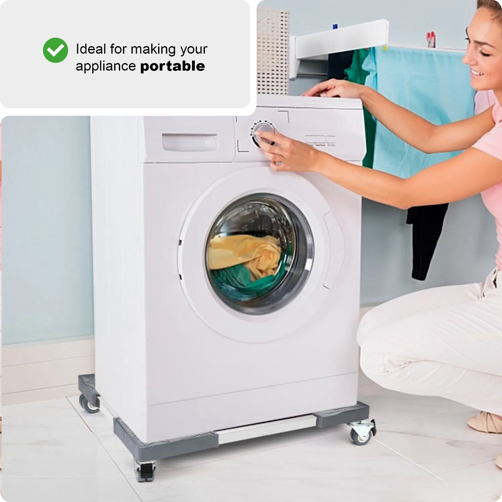 Refrigerator Wheel Trolley Roller Fridge Freezer Appliance Adjustable ...