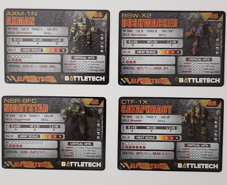 Battletech Inner Sphere Heavy Battle Lance Set Of 4 Painted By Pizzazz ...