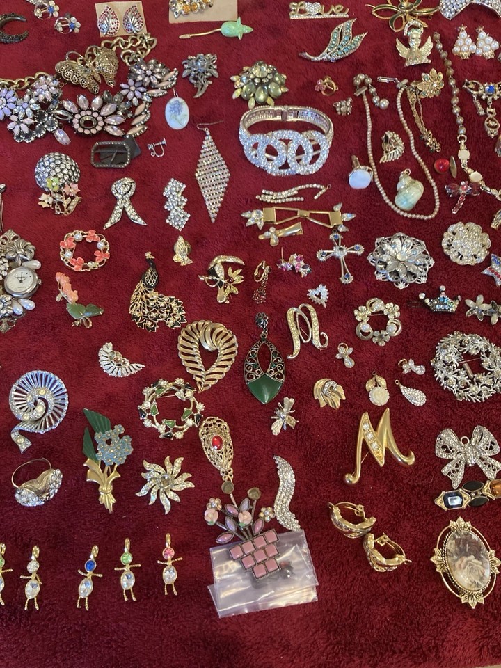 Vintage Junk Jewelry Draw Rhinestones Pegasus Coro BSK Sara Lisner ...