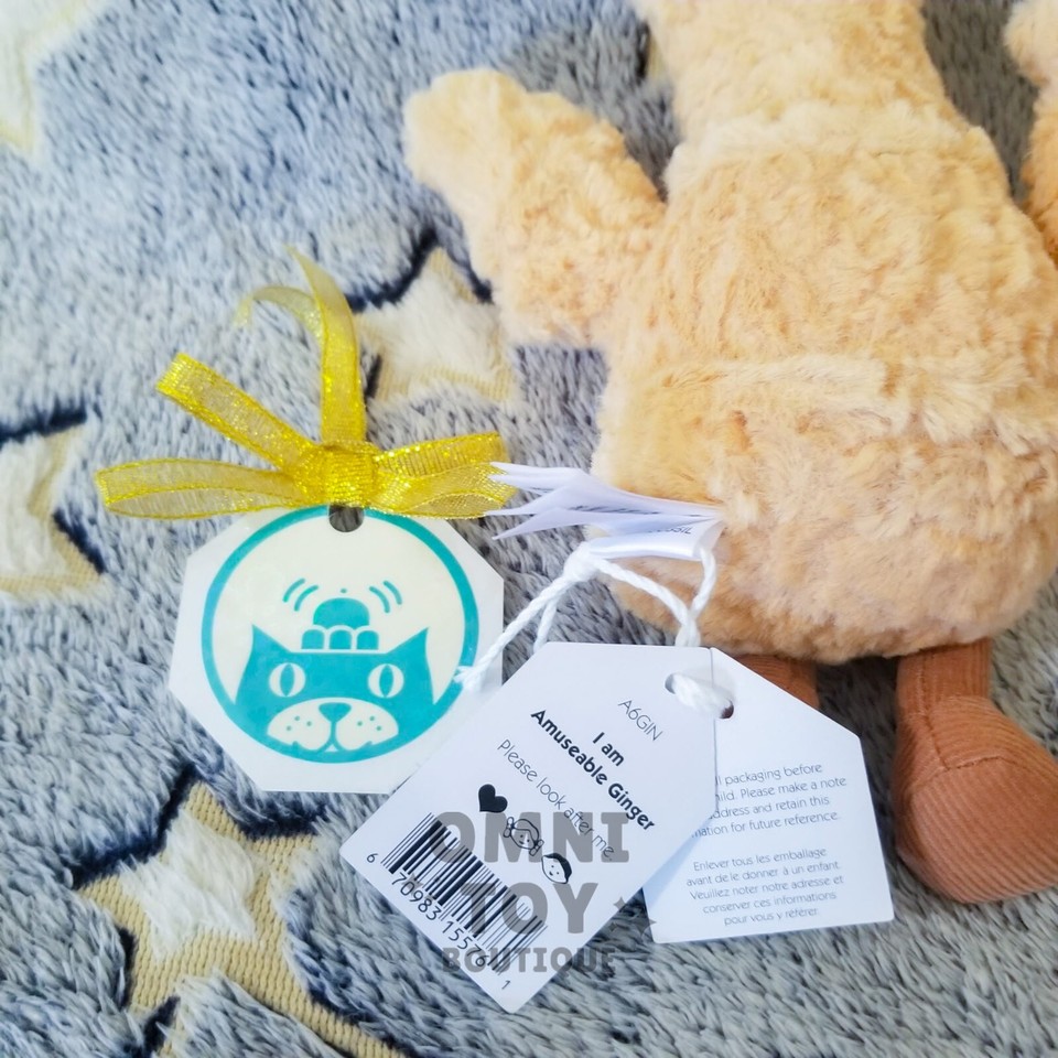 Authentic Jellycat AMUSEABLE GINGER NWT Soft Plush Toy Cute Fun Gift ...