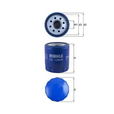1x Ölfilter MAHLE OC 1268/8 passend für OPEL VAUXHALL CHEVROLET BUICK ...