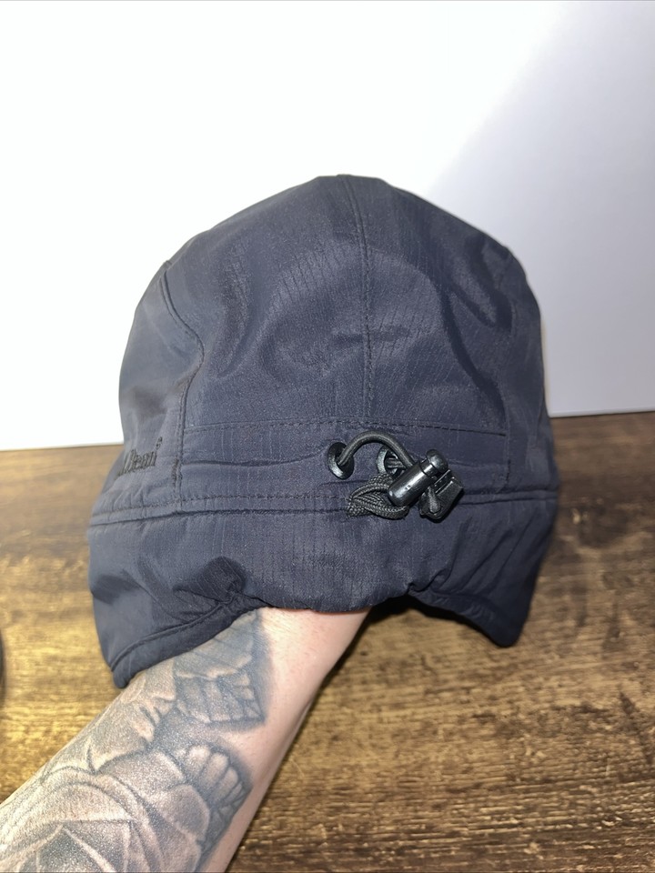 LL Bean Rip Stop Gore-Tex Fleece Lined Trapper Hat Cap Black Ear Flaps ...