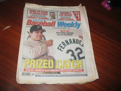 USA Today Baseball Weekly - December 17, 1996 Alex Fernandez Miami ...