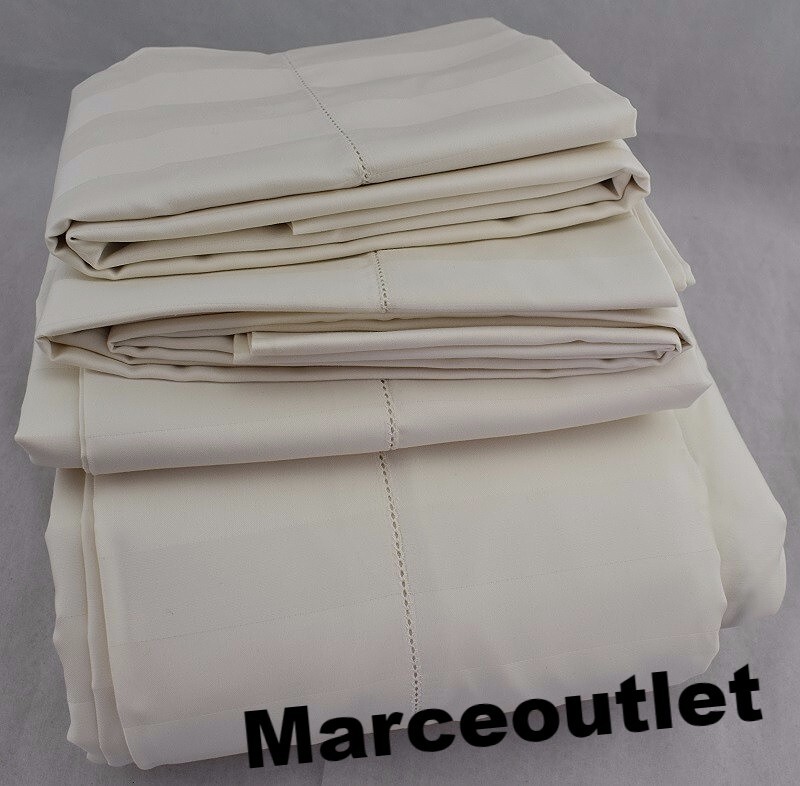 Charter Club Damask Stripe 550 TC QUEEN EXTRA DEEP Fitted Sheet & Cases ...