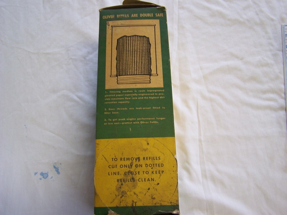 Lot of 2 Vintage NOS Oliver Tractor Oil Filter Refills 100-126-A With ...