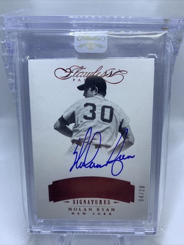 NOLAN RYAN 🔥 2017 Panini Flawless 4/20 Autograph On Card Auto HOF | eBay