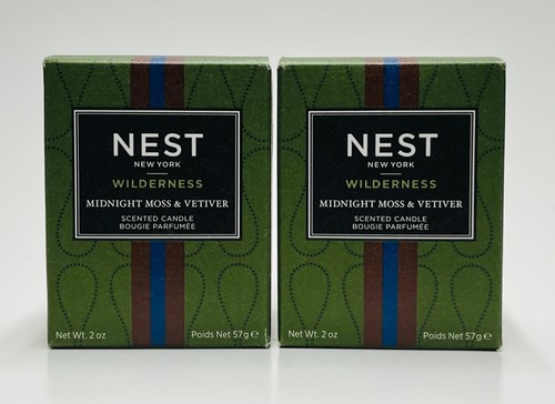 2 Nest WILDERNESS MIDNIGHT MOSS VETIVER Small Scented Candle (2oz each ...