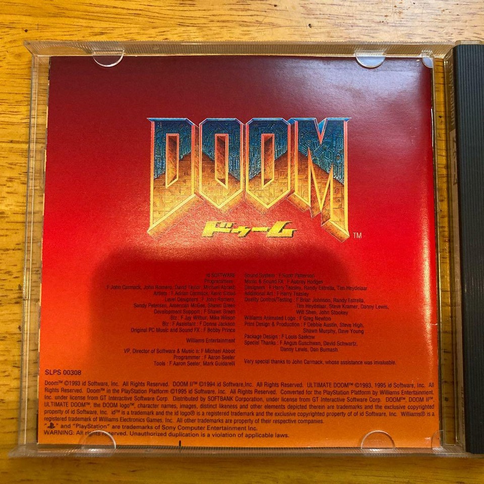 Doom PlayStation PS1 Used Japan Import Action Game Boxed Tested Working ...