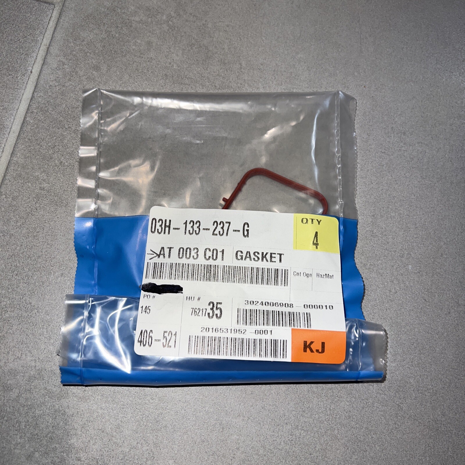 Genuine Volkswagen Engine Intake Manifold Gasket 03H-133-237-G SET OF 4 ...