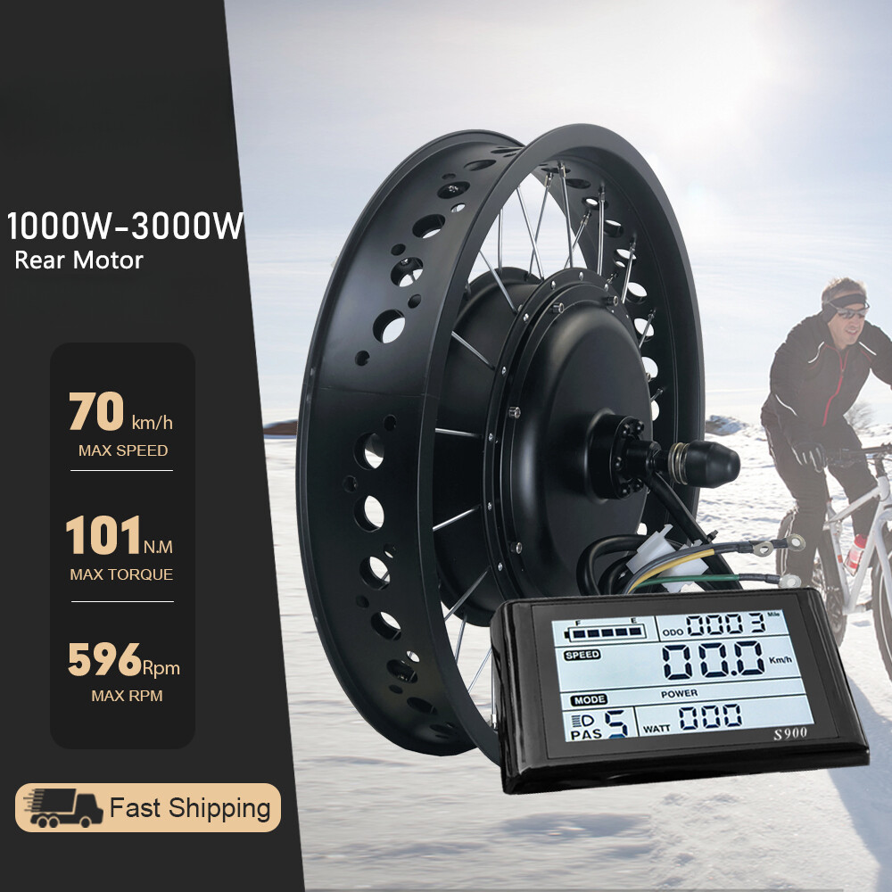 Snow E-bike Fat Rear Hub Motor 1000-3000W 48-72V 20 24 26x4.0inch ...