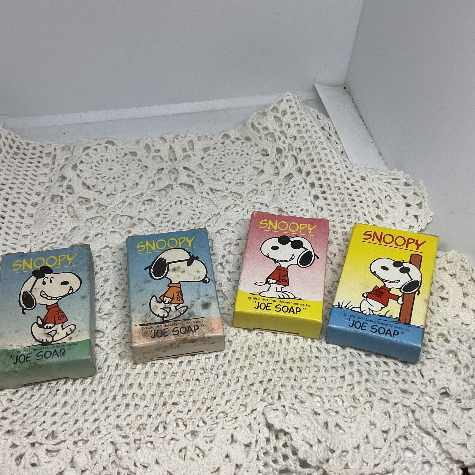 4X SNOOPY MINI SOAPS BY GROSVENOR LONDON 21G ASSORTED | eBay