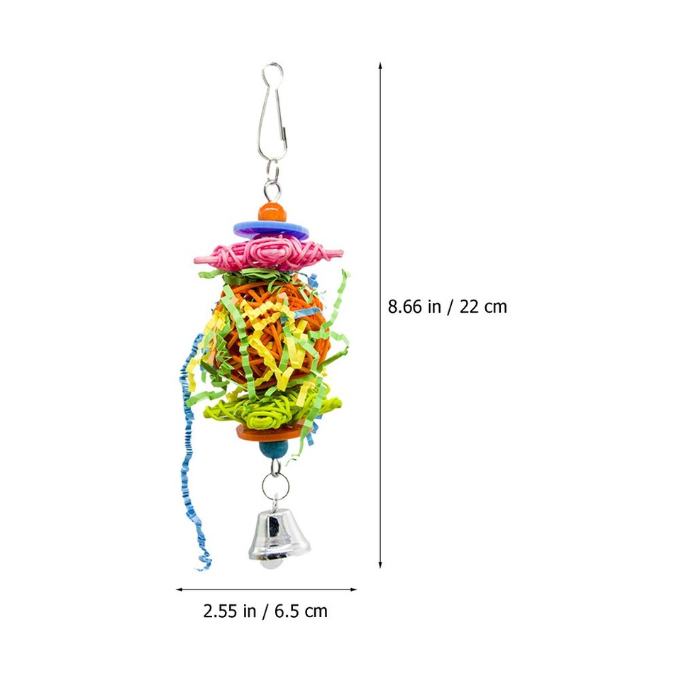 Bird Biting Toy Hanging Parrot Bite Plaything Colorful Chewing Toys ...