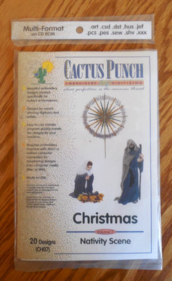 Cactus Punch Embroidery Digitizing CD "Christmas Nativity Vol. 7" w 20 ...