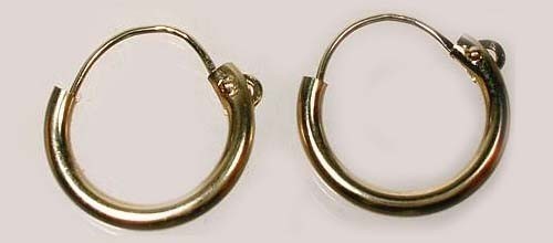 High Quality 14kt Gold 10mm Top Wire Hoops Ancient Egyptian “Flesh of ...