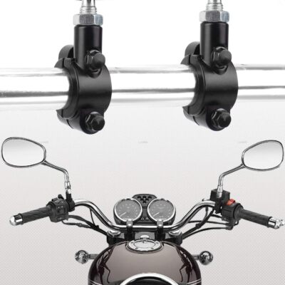 Universal 10mm Motorcycle 7/8" Handlebar Mirror Mount Bracket Clamp For ...