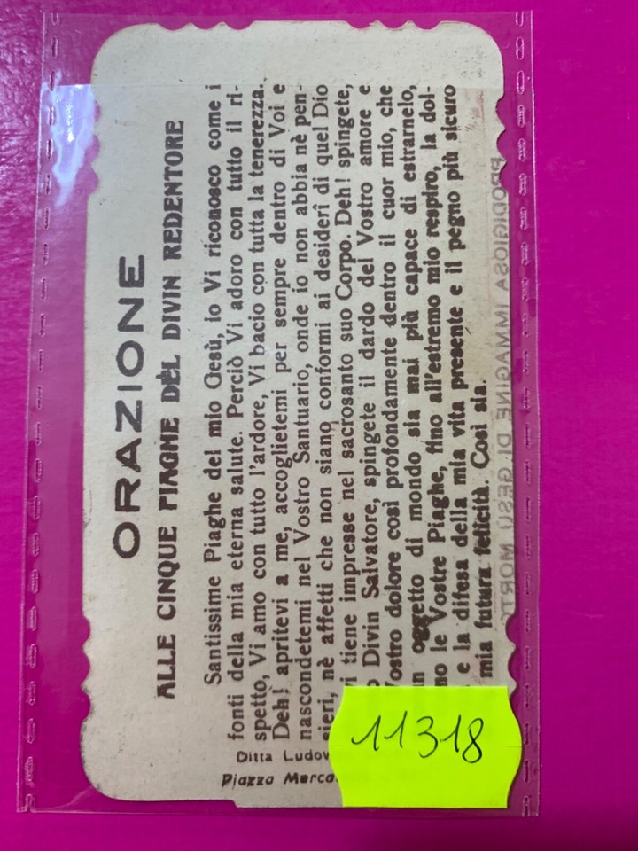 Santino Holy Card, Prodigious Image Of Jesus Christ - Ref. 11318 | eBay UK