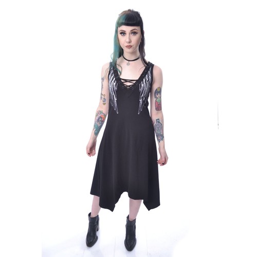 Poizen Industries Faith Black Angel Wing Dress • Ships in 2-4 Weeks ...