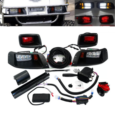 Deluxe Cart LED Full Light Kit & Turn Signal Switch for EZGO TXT G&E 96 ...