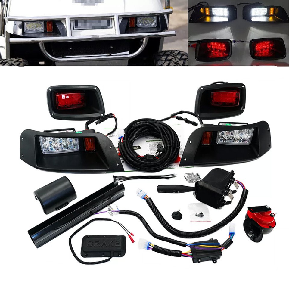 12V Full Light Kit with Turn Signal Switch EZGO TXT Cart LED for G&E 96 ...