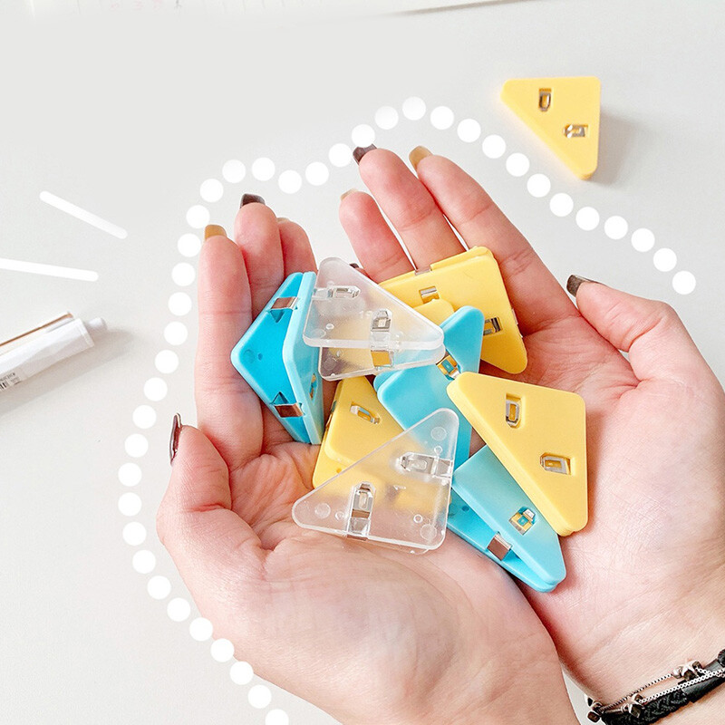 Simple Book Paper Corner Clip Triangle Snack Binder Clip Photo Stand ...