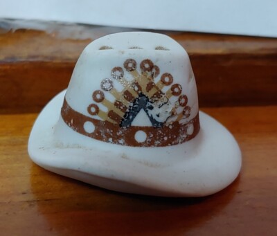 Collectible Fancy Bone China Porcelain Western Cowboy Hat Thimble | eBay