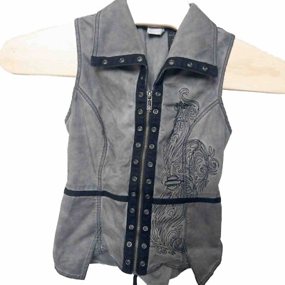 Harley Davidson Womens Full Zip Lace Back Vest Size Small | eBay