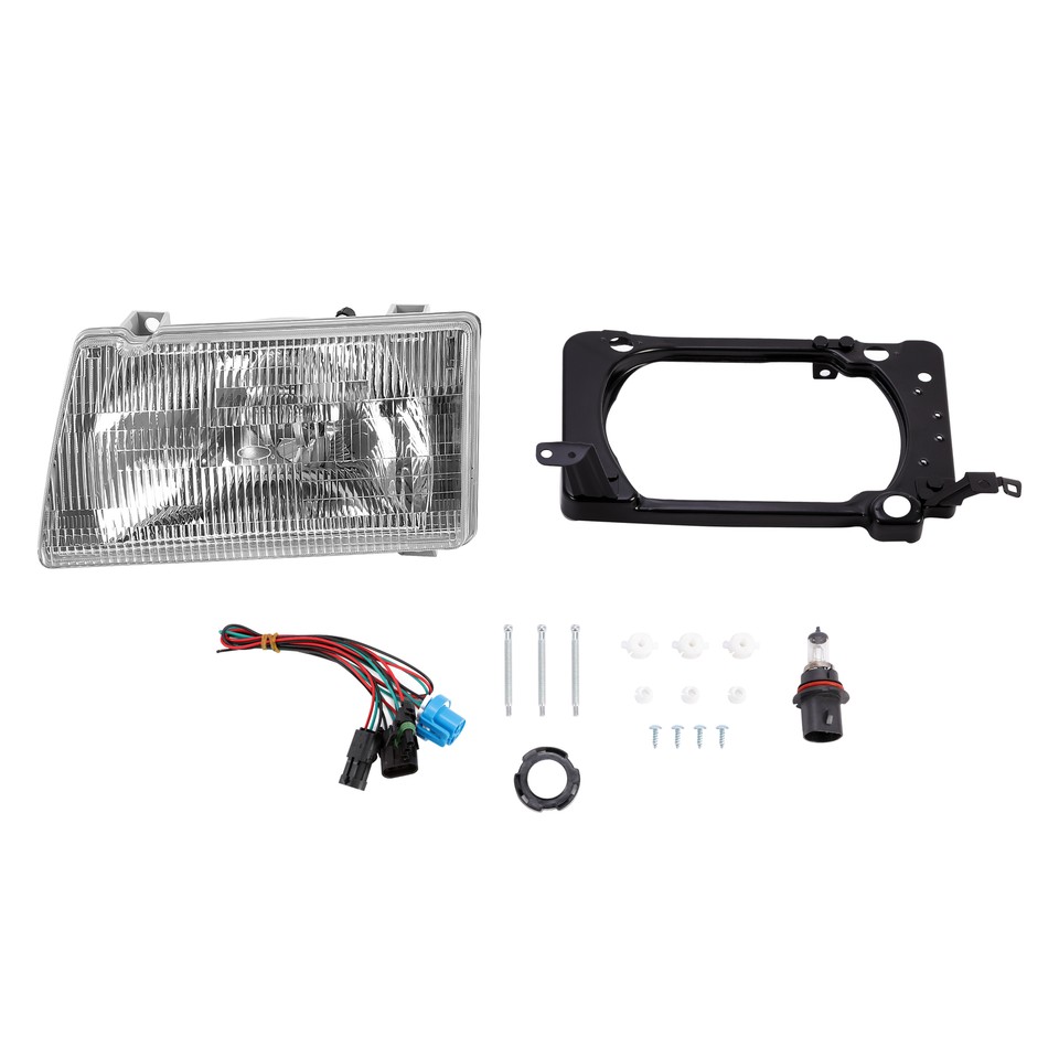 Pair Headlights Headlamps w/Bulbs& Wiring Kit Clear For Peterbilt 377 ...