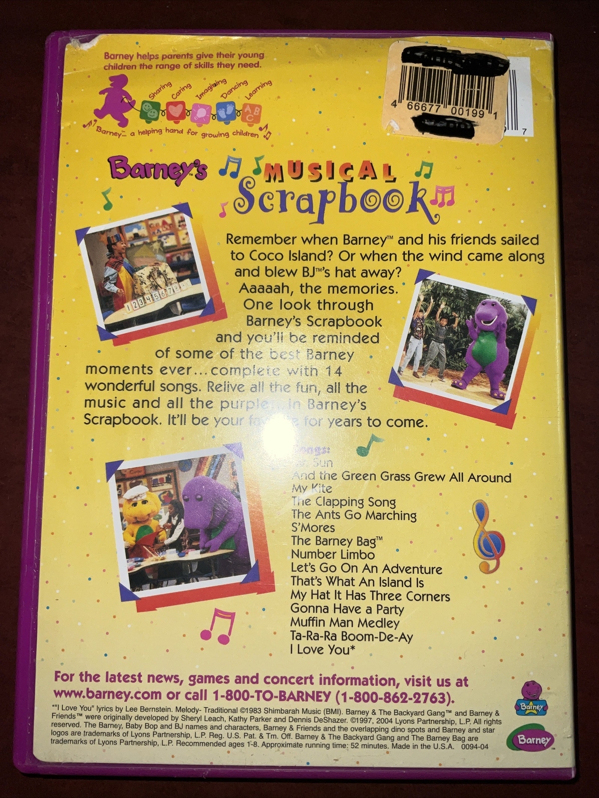 Barney - Barneys Musical Scrapbook (DVD, 2006) 45986028297| eBay