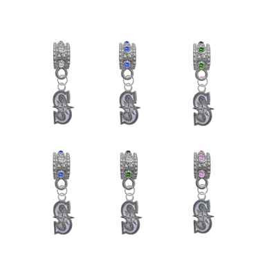 Seattle Mariners 2 Baseball European Euro Crystal Charm Bracelet ...