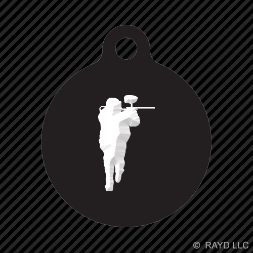 Paintball Keychain Round with Tab dog engraved many colors #3 | eBay