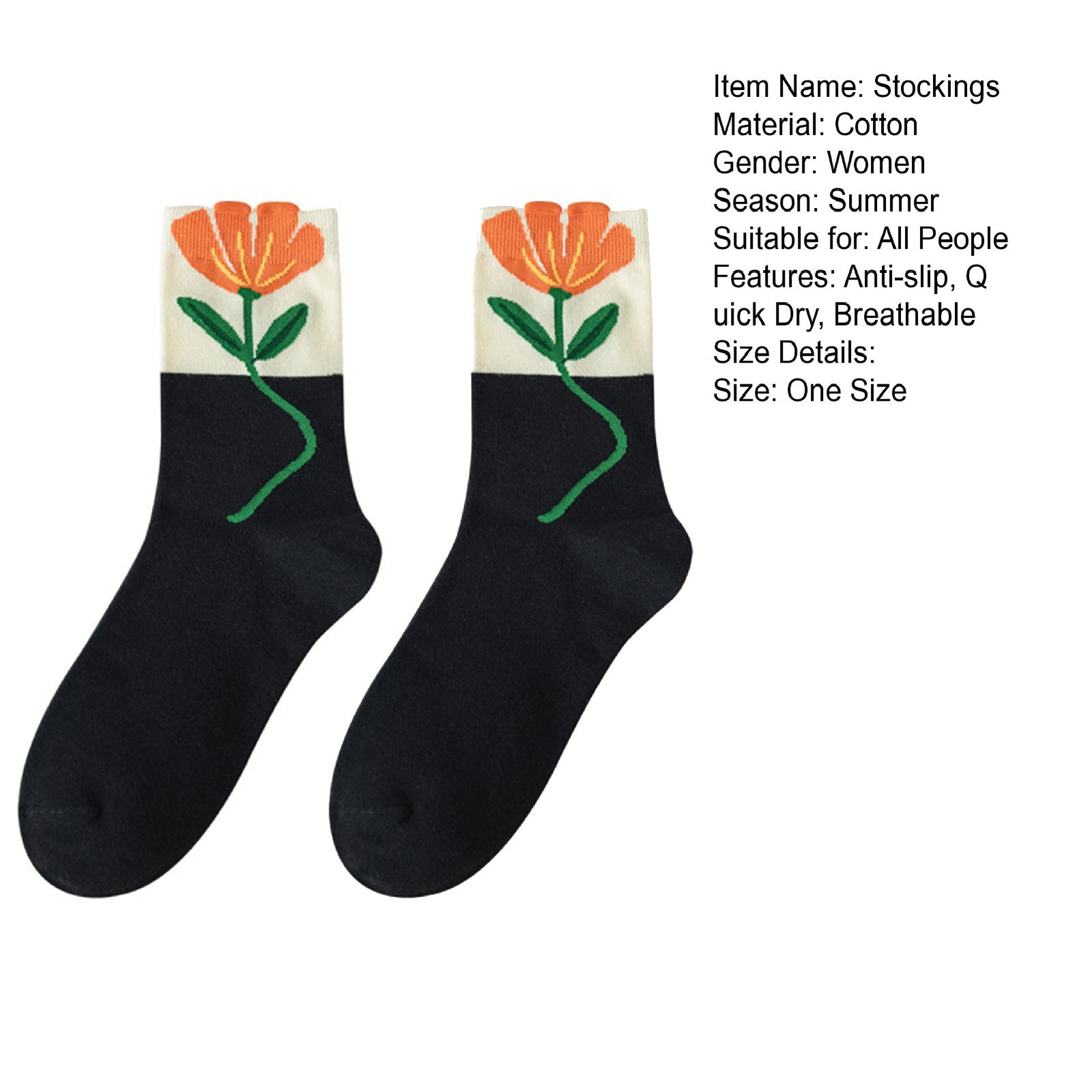 1 Pair Lady Stockings High Elasticity Thin Non-slip Different Patterns ...