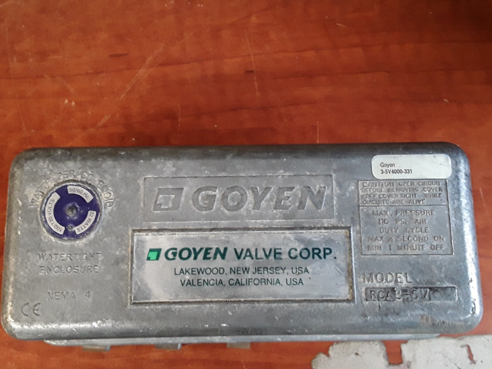 Goyen Solenoid Valve RCA3-5V 4000-331 | eBay
