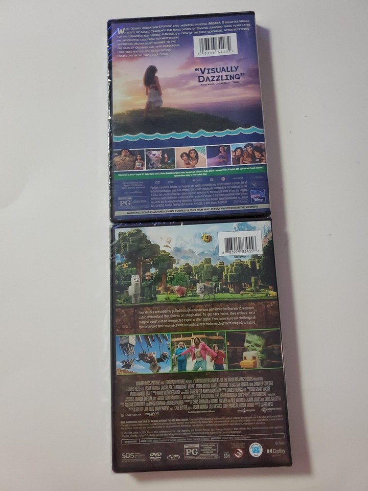 MOANA 2+A MINECRAFT MOVIE, DVDS | eBay