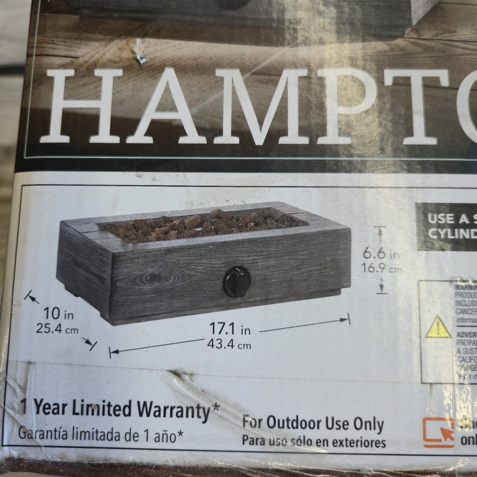 Hampton Bay Tabletop Gas Fire Pit 10,000 BTU #1005 251 944 With Lava ...