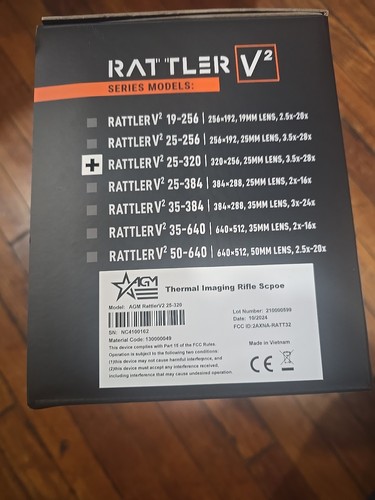 NEW AGM Rattler V2 25-320 Thermal Imaging Rifle Scope 320x256 / 12um ...