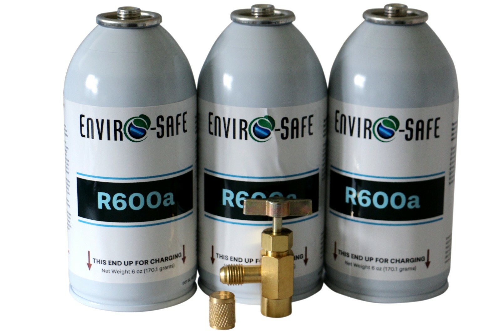 R-600a Modern Refrigerant, 3 Convenient 6 oz Cans with Top Tap and Cap ...