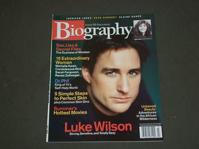 2003 JULY BIOGRAPHY MAGAZINE - LUKE WILSON COVER - B 3762 | eBay