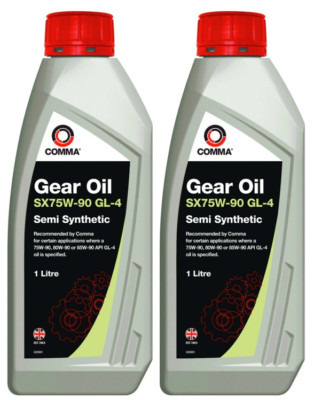 2x Comma - Gear Oil SX75W-90 GL-4 Semi Synthetic Also 75W85 80W90 85W90 ...
