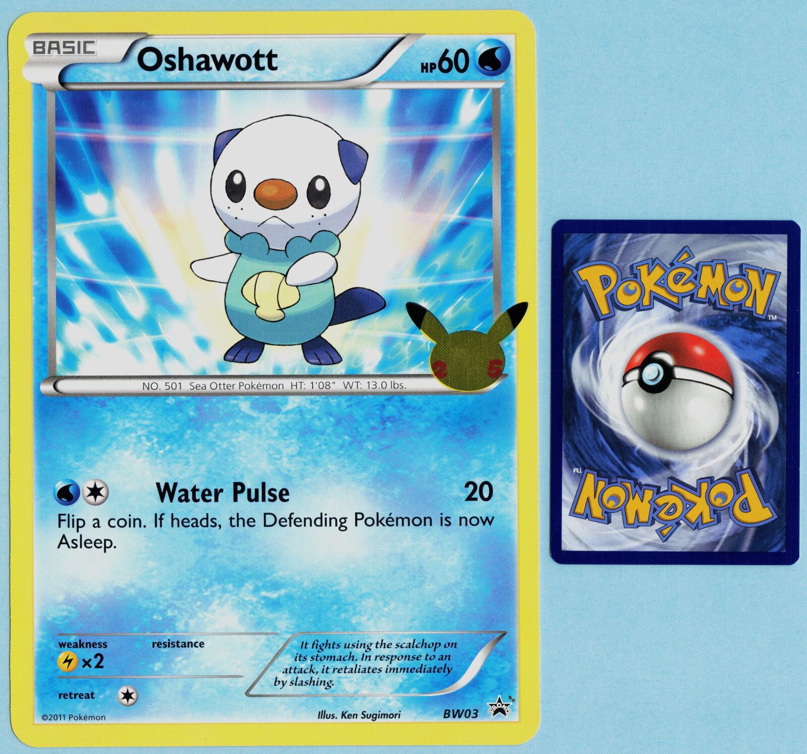 Pokemon Card TCG JUMBO Oshawott First Partner 25th Anniversary ...
