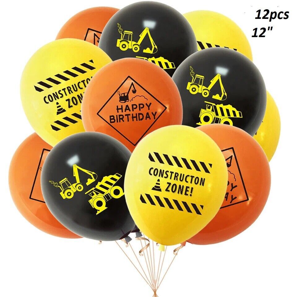 10pcs Construction Kid Birthday Decors 32'' Age Number Foil Latex Party ...