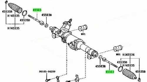 OEM END SUB-ASSY, STEERING RACK R&L SET TOYOTA Lexus GS300 UZS190L ...