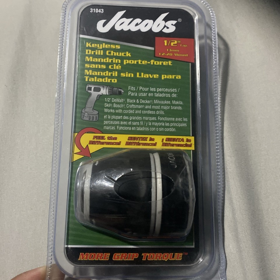 Jacobs 1/2" Replacement Keyless Drill Chuck 1/2-20 Mount 31043 NEW ...