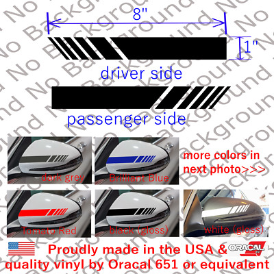 2pc Universal Racing Stripes Vinyl Decal Car Side Rear View Mirror ...