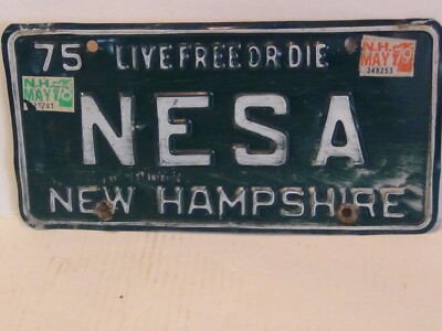 New Hampshire Vanity License Plate NESA | eBay