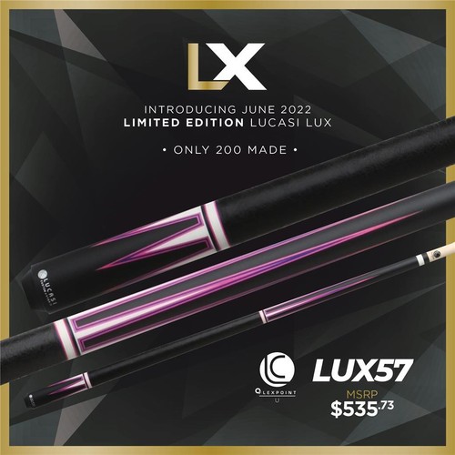 LUCASI LUX 57 CUSTOM CUE UNILOC 12.75MM LTD ONLY 200 MADE NEW FREE ...