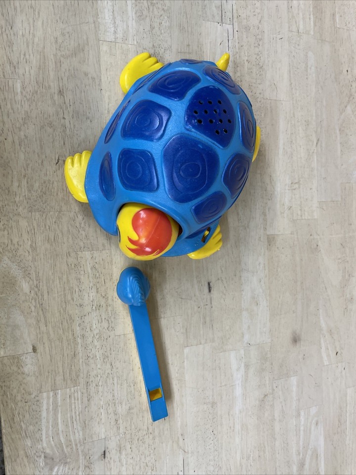 Rare REMCO 1968 TRICKY TOMMY Blue TURTLE w/ WHISTLE TOY (Read ...