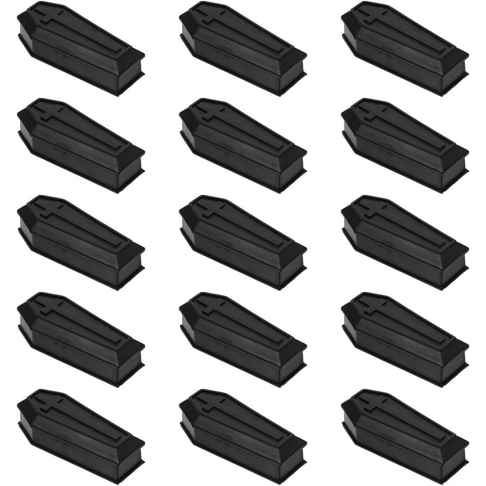15 Pcs Plastic Small Coffin Box Halloween Props Tabletop Decoration ...