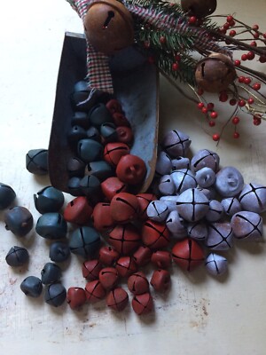24 Primitive Rusty Tin Christmas Jingle Bells Bell 20mm 35mm 3/4" 1 ...