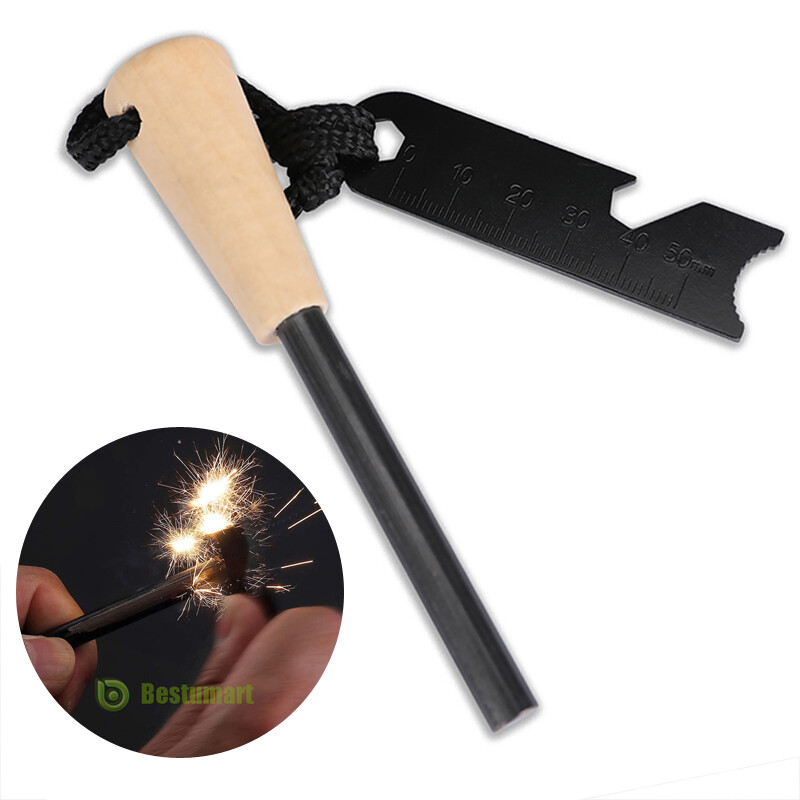 Huge Ferro Rods Ferrocerium Flint Steel Fire Starters Lighter w/ Handle ...