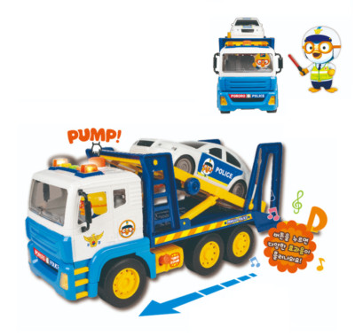 New Pororo Pump Police Carrier Car Friction Gear 2P Figure Set Sound ...